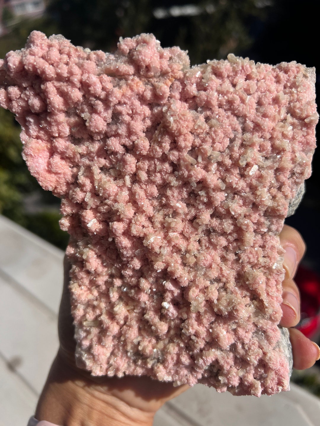 Old Stock! Pink Rhodochrosite With Quartz Specimen, Big Size Pink ...