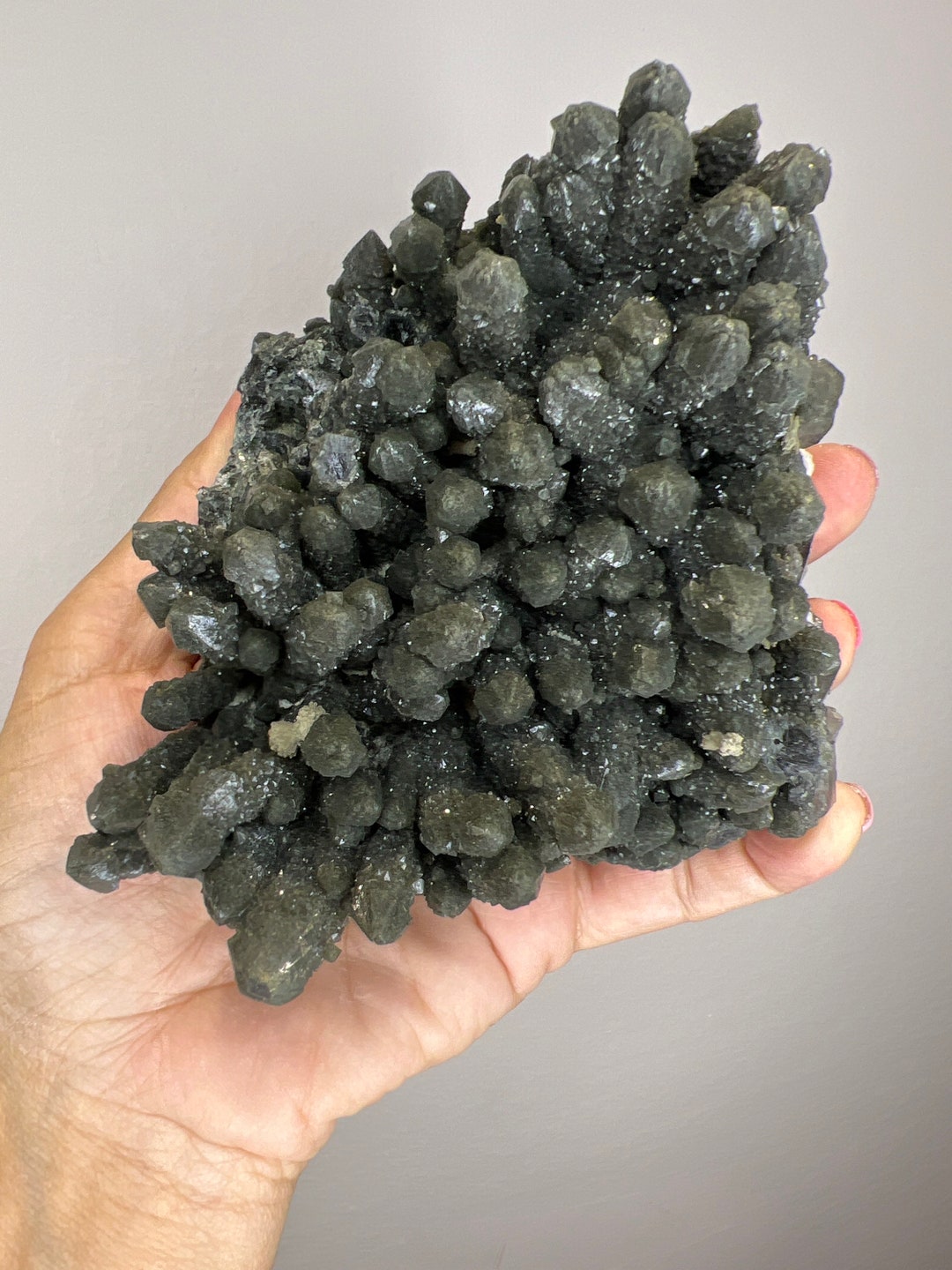 Amazing Piece With Shiny Crystal Formations Green Prase Quartz Crystal ...