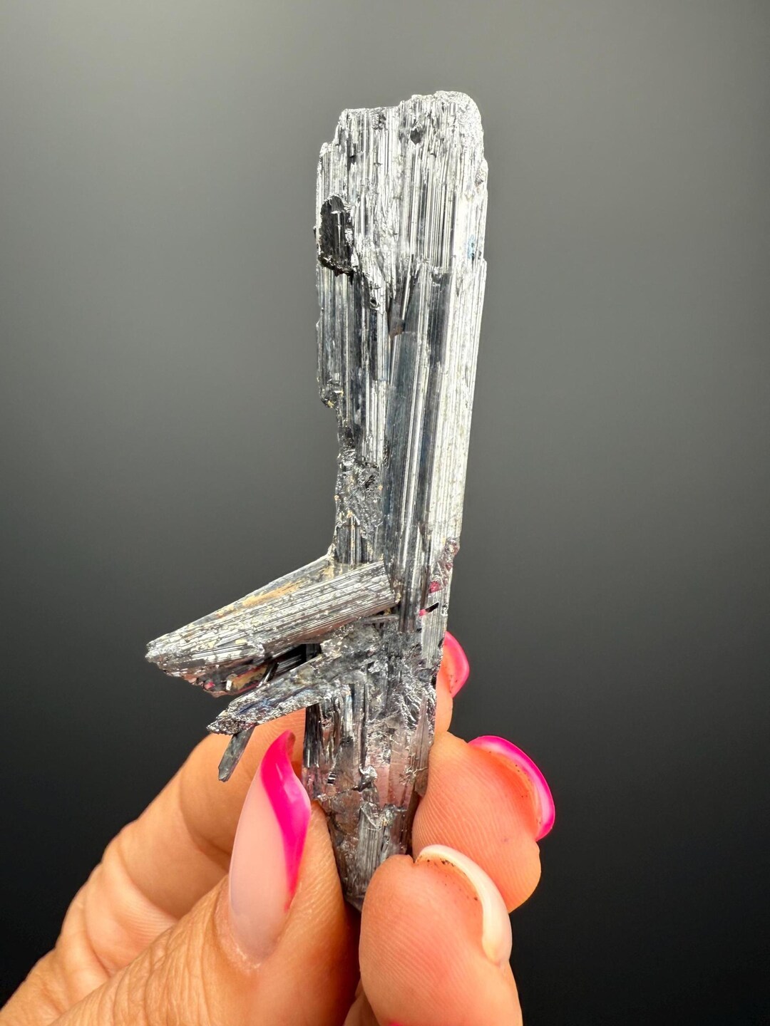 Silvery Stibnite Crystals With Mirrorlike Luster, Stibnite Crystal - Etsy