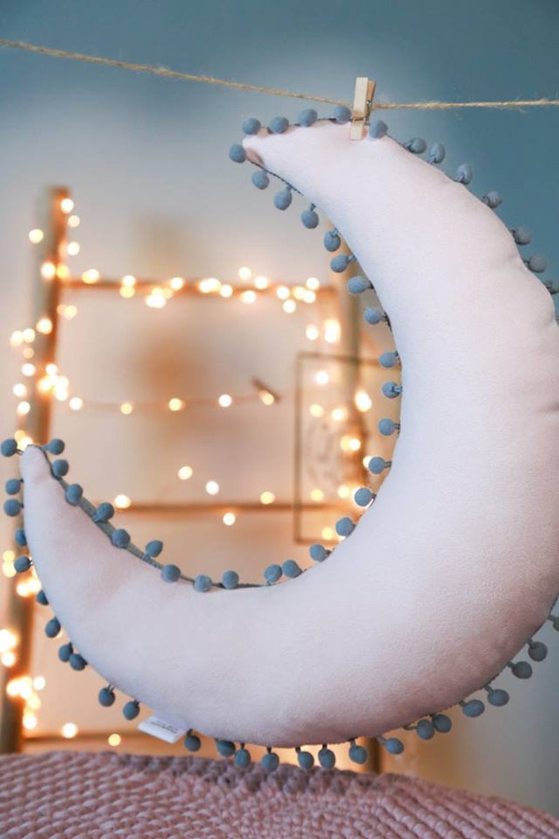 Moon Pillow Crescent Cushion Moon and Star Nursery Decor | Etsy