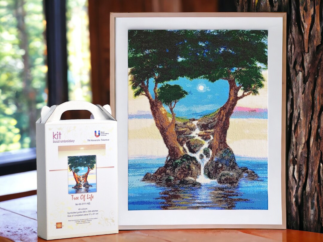 Tree of Life Bead Embroidery Kit, DIY Craft Set, Complete Hand ...