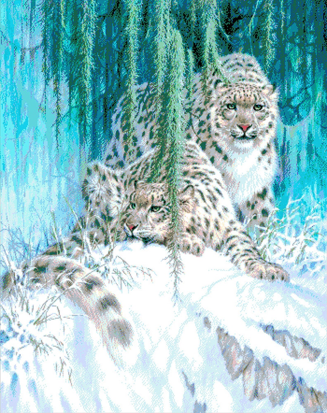 Bead Embroidery Kit, DIY Kit, Embroidery Kit Snow Leopards - Etsy