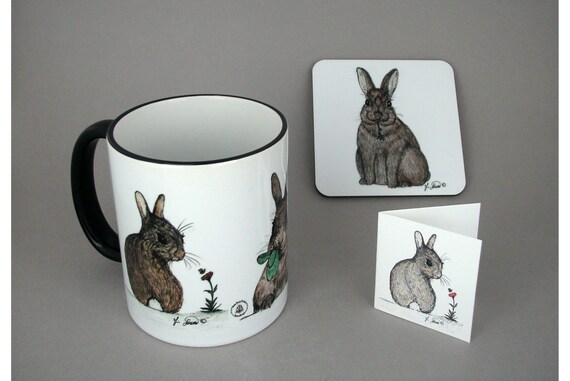 Gift for Rabbit Owner Adorable Bunny Sketches Bee Bunny - Etsy