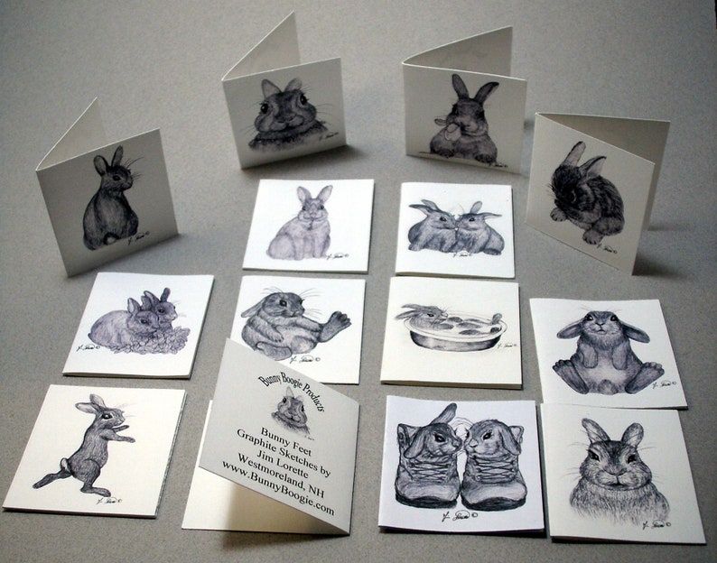 14 Gift Tags, Cute Bunny Art, Bunny Gift Tag, Print of Original Art ...