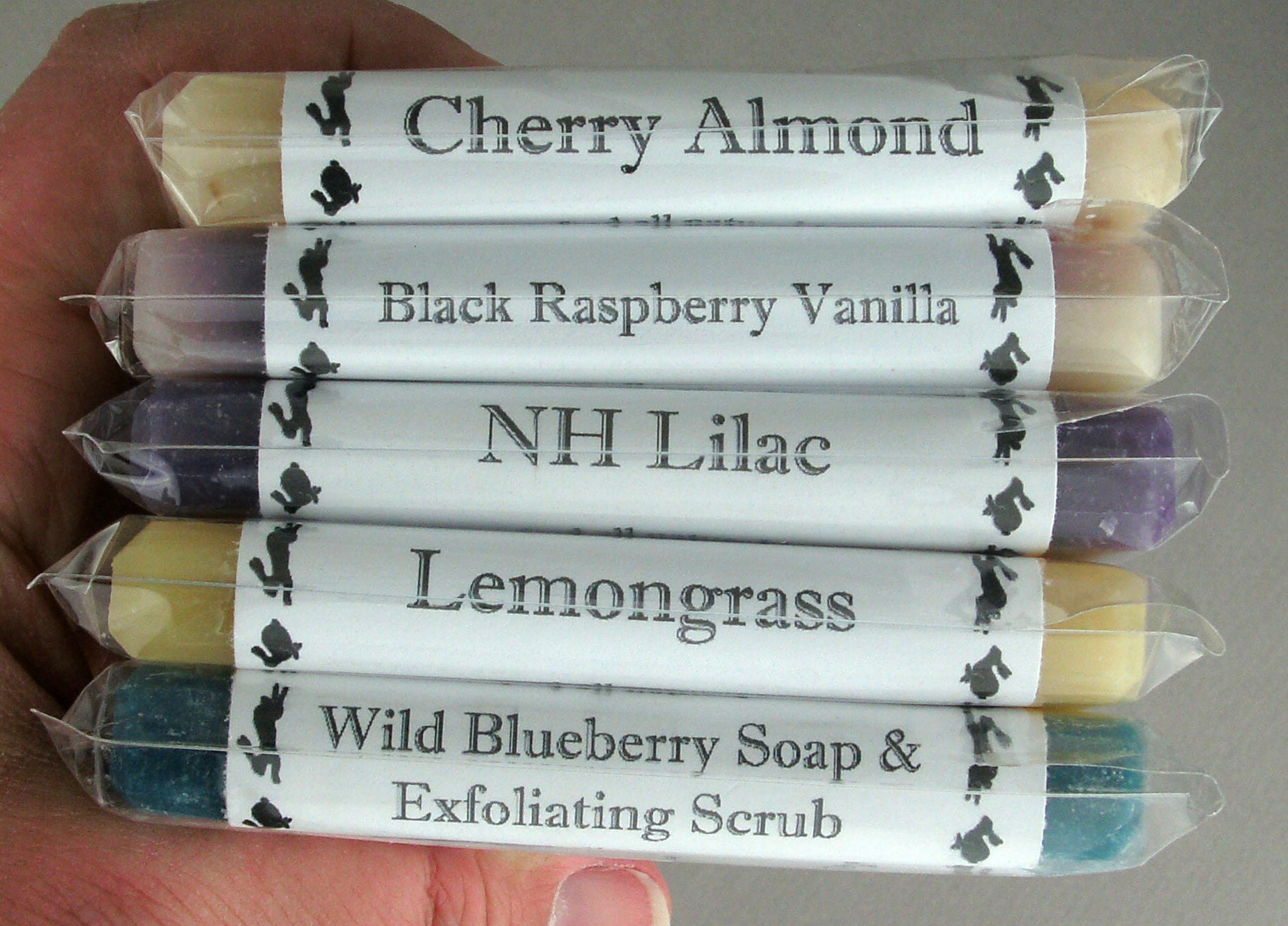 5 Thin Soap Bars, Blueberry Soap, Cherry Almond Soap, Lilac Soap ...