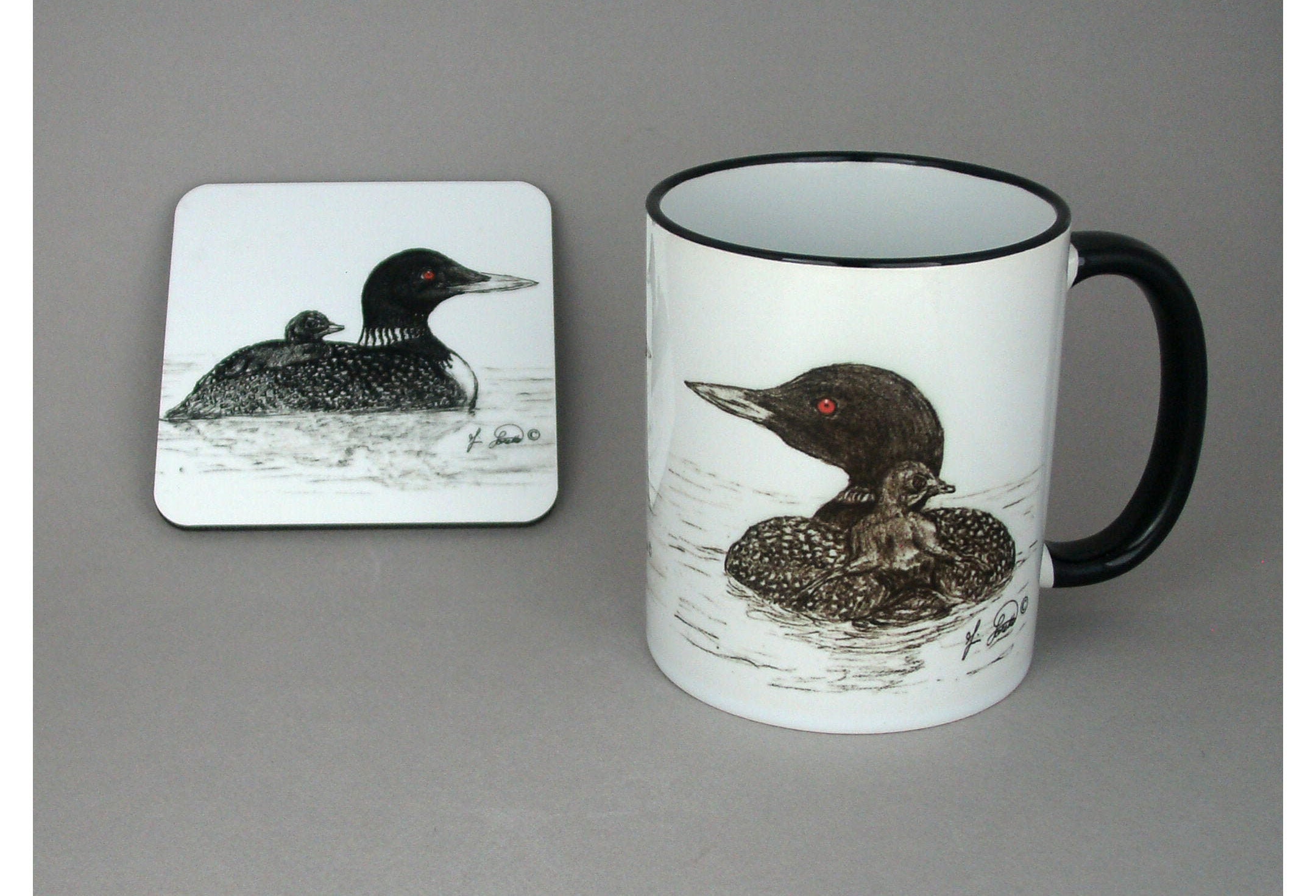 Perfect Gift for Wildlife Lover, Loon and Baby, Loons Looking Back ...