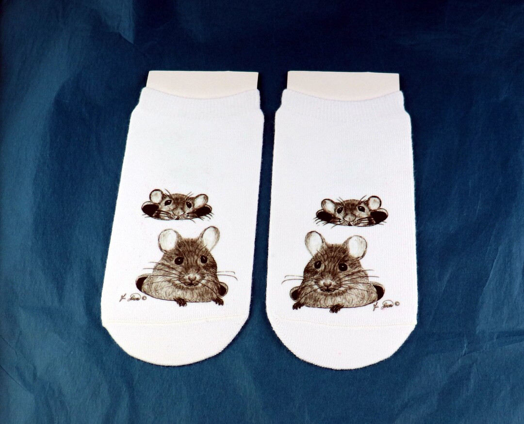 Women's Socks, Mice Art, Mice Artwork, Print of Original Art, Wearable ...
