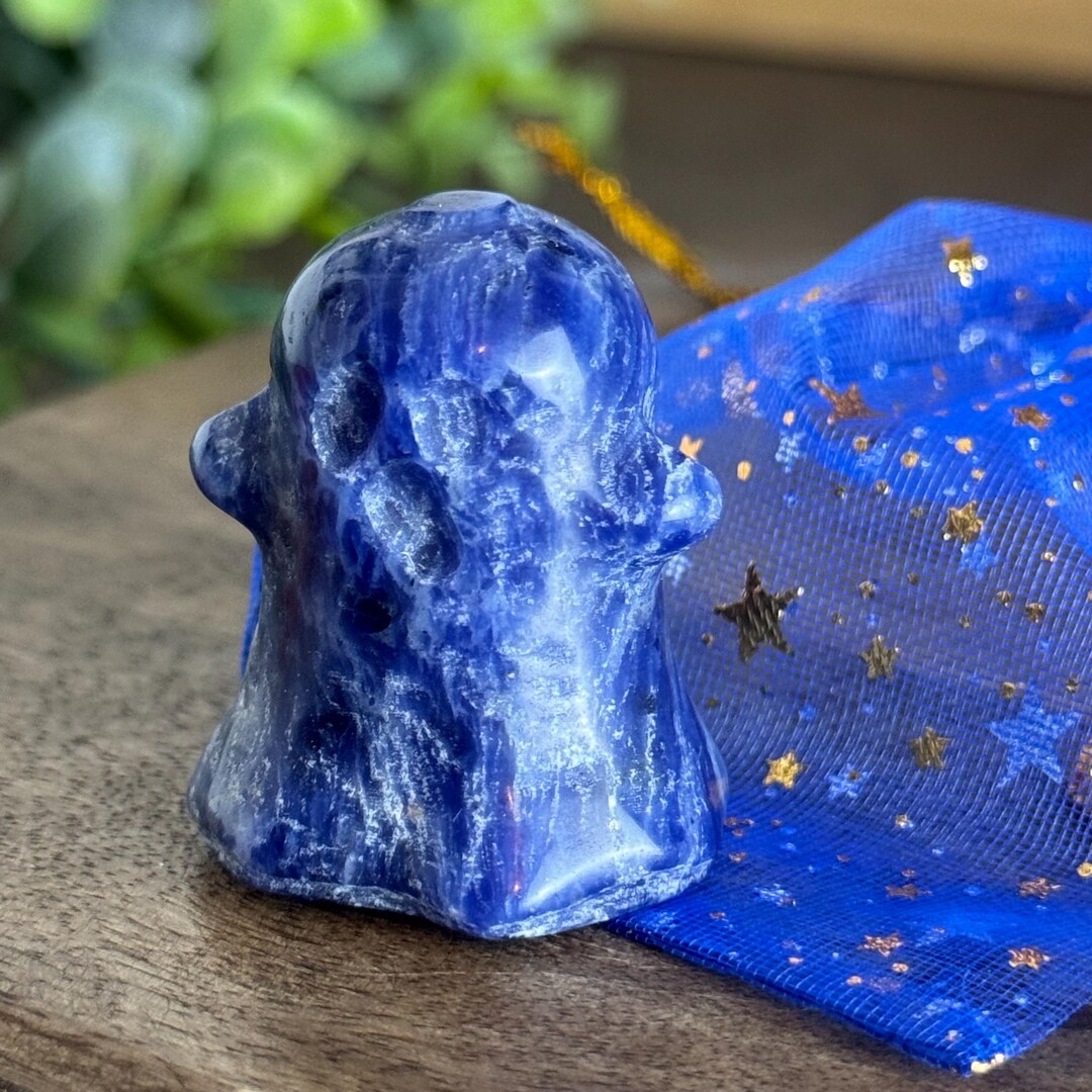 Ghost Crystal Carving | Hand Carved Stone Ghost Figurine | Pocket Ghost ...