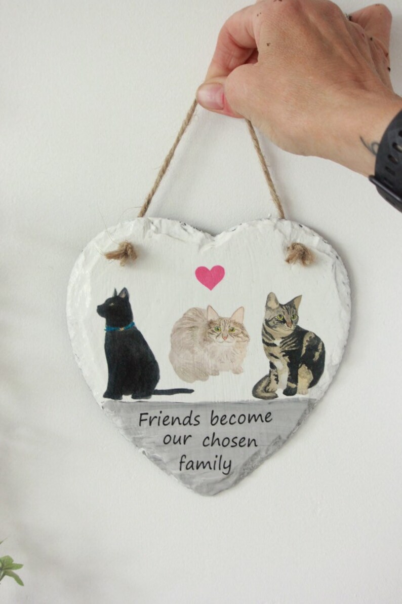 Cat gifts for cat lovers cat owner gift Cat hanging heart | Etsy