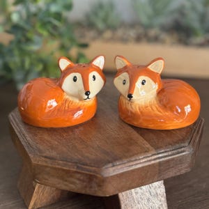 Woodland Fox Ceramic Salt and Pepper Shakers - Etsy