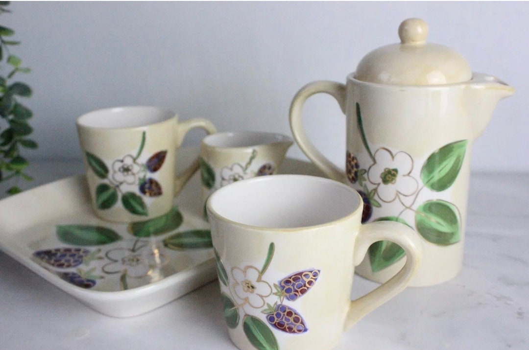 Whittard of Chelsea Tea Set Hand Painted Florals Vintage - Etsy