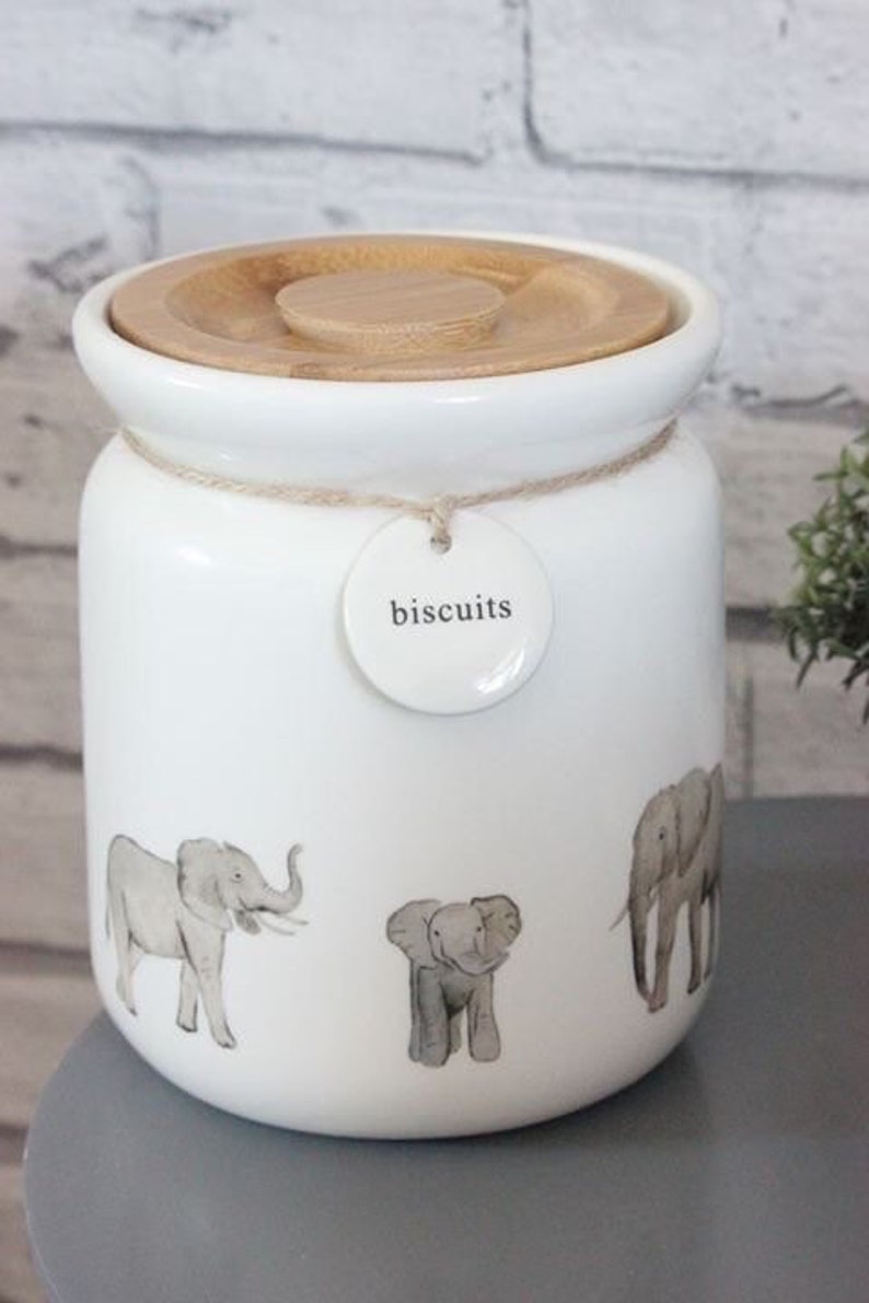 Elephant biscuit canister elephant cookie canister | Etsy