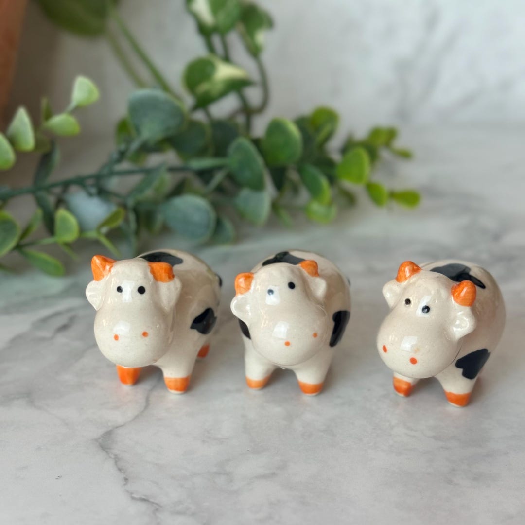 Miniature Cows Set of 3 Ceramic Home Decor Ornaments - Etsy UK
