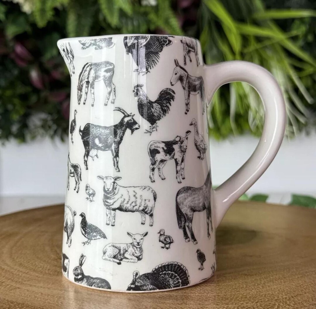 Farm Animal Print Small Milk Jug - Etsy