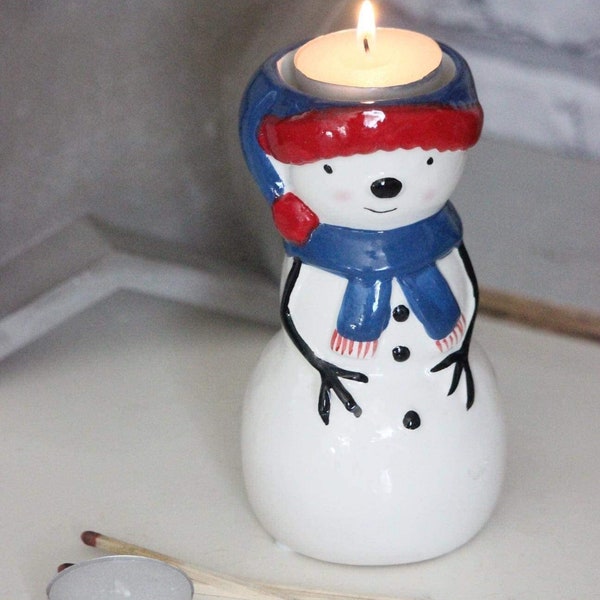 Snowman Tea Light - Etsy