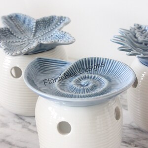 Blue Ceramic Shell Wax Burner, Nautical Tea Light Holder, Free Uk ...