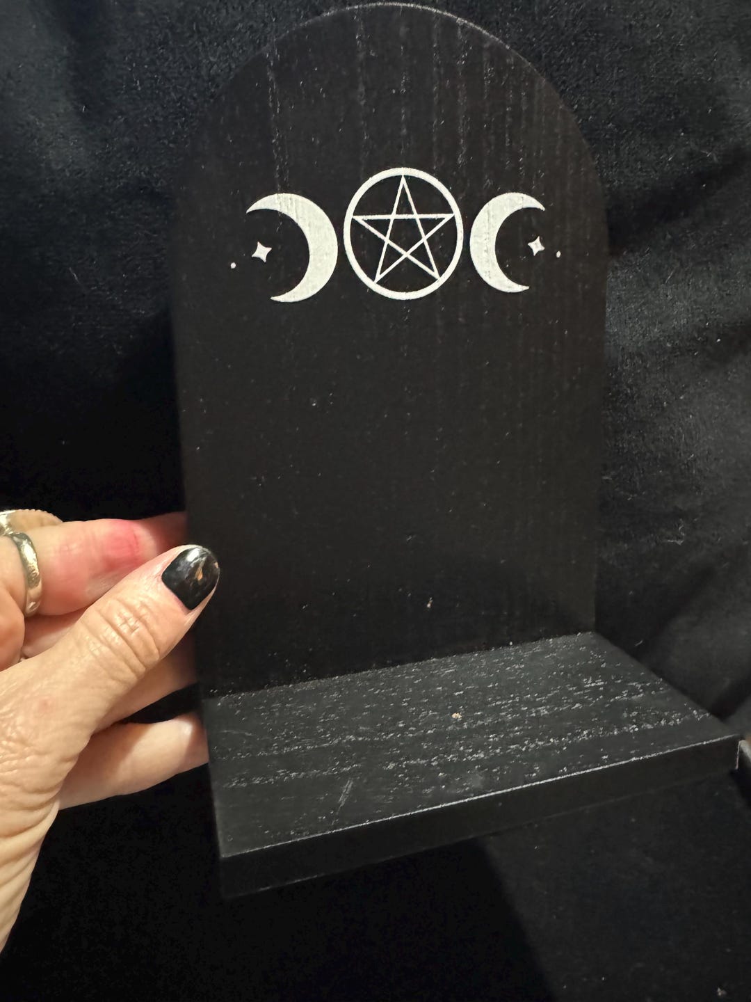 Black Triple Moon Altar Shelf Wall Hanging for Incense Stick / Tealight ...