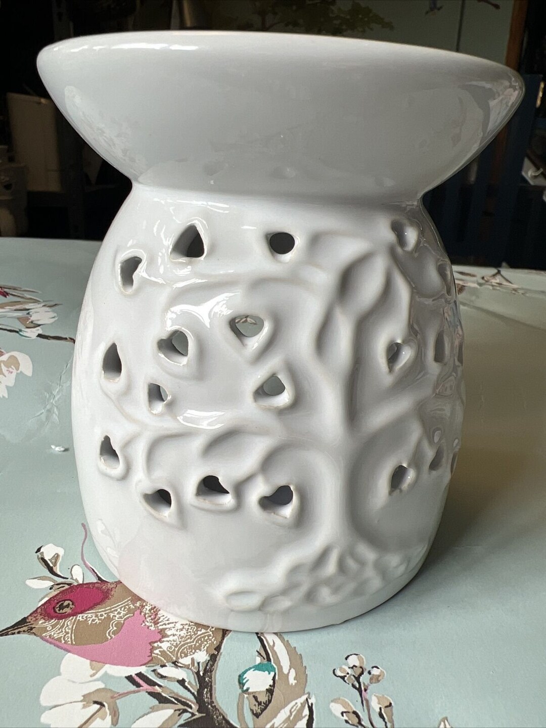 Ceramic White Tree of Life Tea Light Wax Melt Oil Burner Home Decor NEW ...