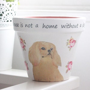 King Charles Decor,cavalier King Charles Spaniel Plant Pot, Cavalier ...