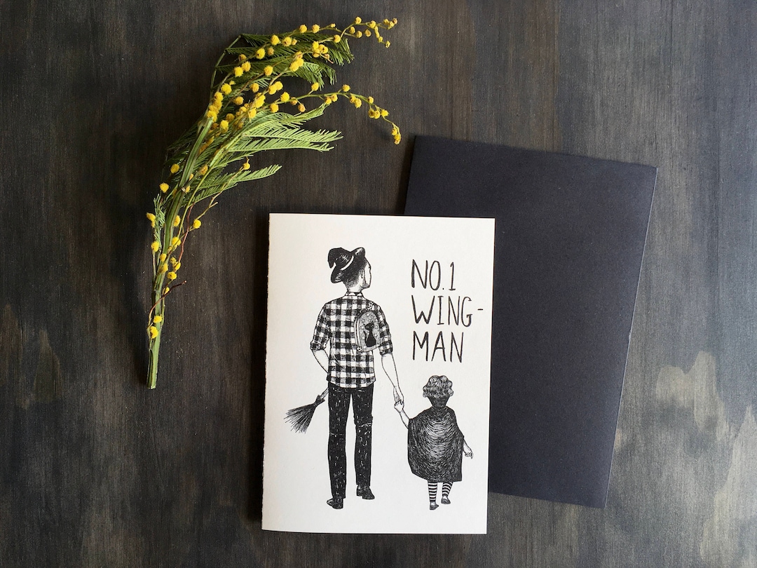 Father's Day. Witch Costume Card. Risograph Card. Card for Dad ...