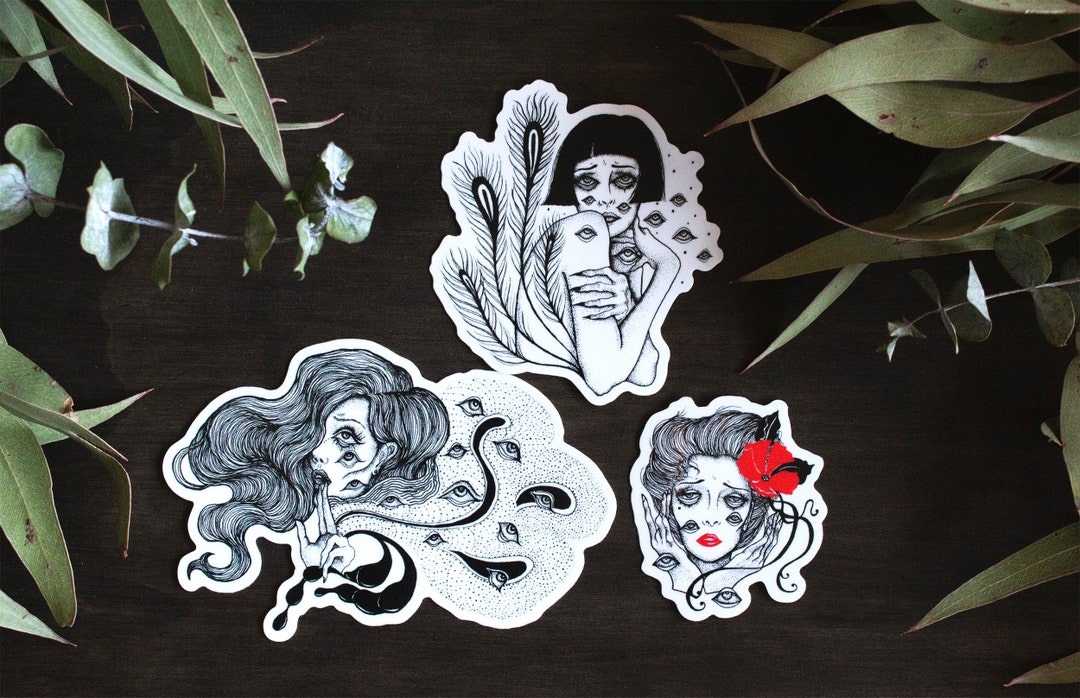 Sad Girl Series Vinyl Sticker - Etsy