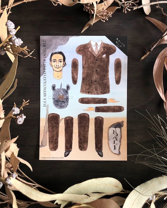 Salvador Dali Articulated Paper Doll Kit | Etsy