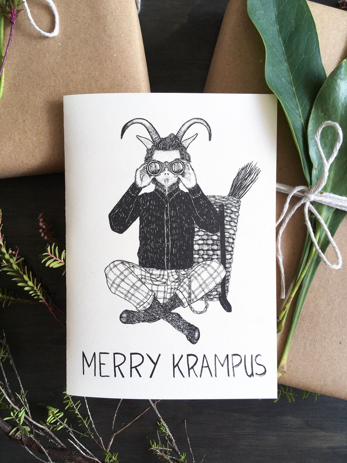 Krampus Christmas Card. Merry Krampus. Happy Krampus. Quirky Christmas ...