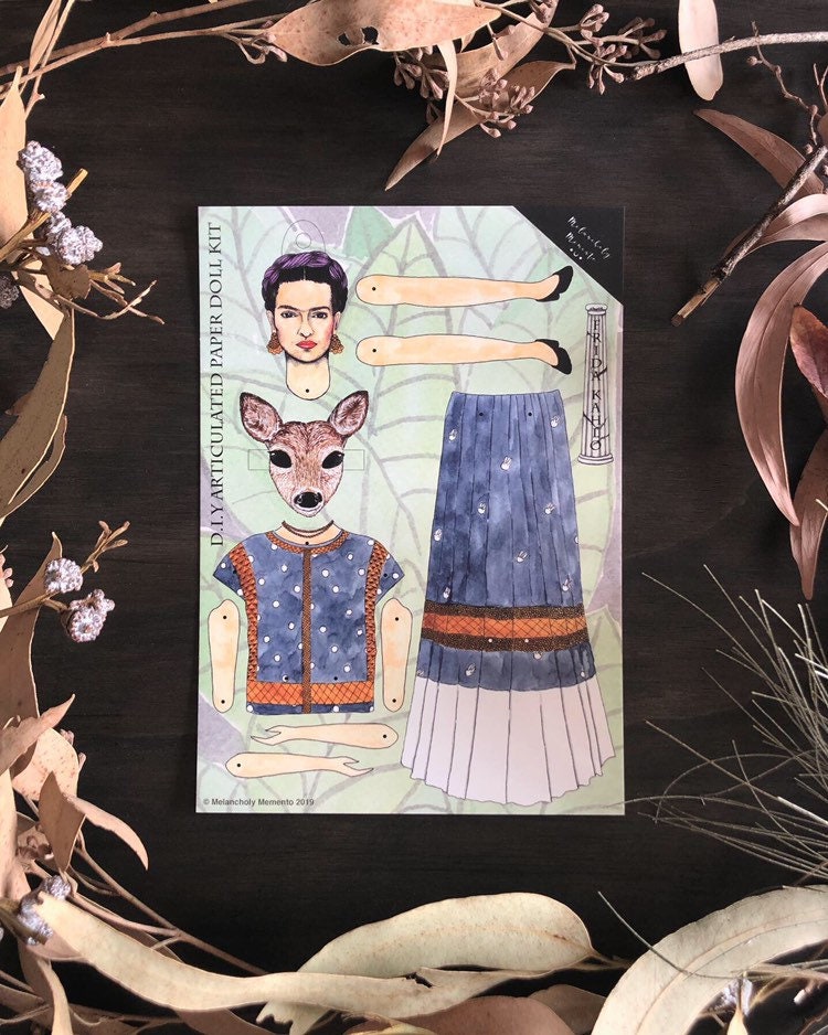 Frida Kahlo Articulated Paper Doll Kit | Etsy