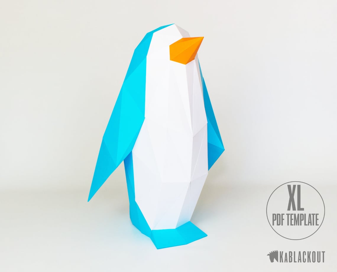 XL Penguin Template Papercraft Penguin Pattern PDF Low Poly - Etsy UK