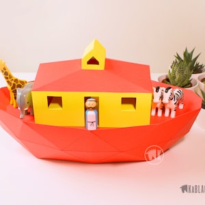 Noah's Ark Papercraft Template, Papercraft Ark, Noahs Ark Decoration ...