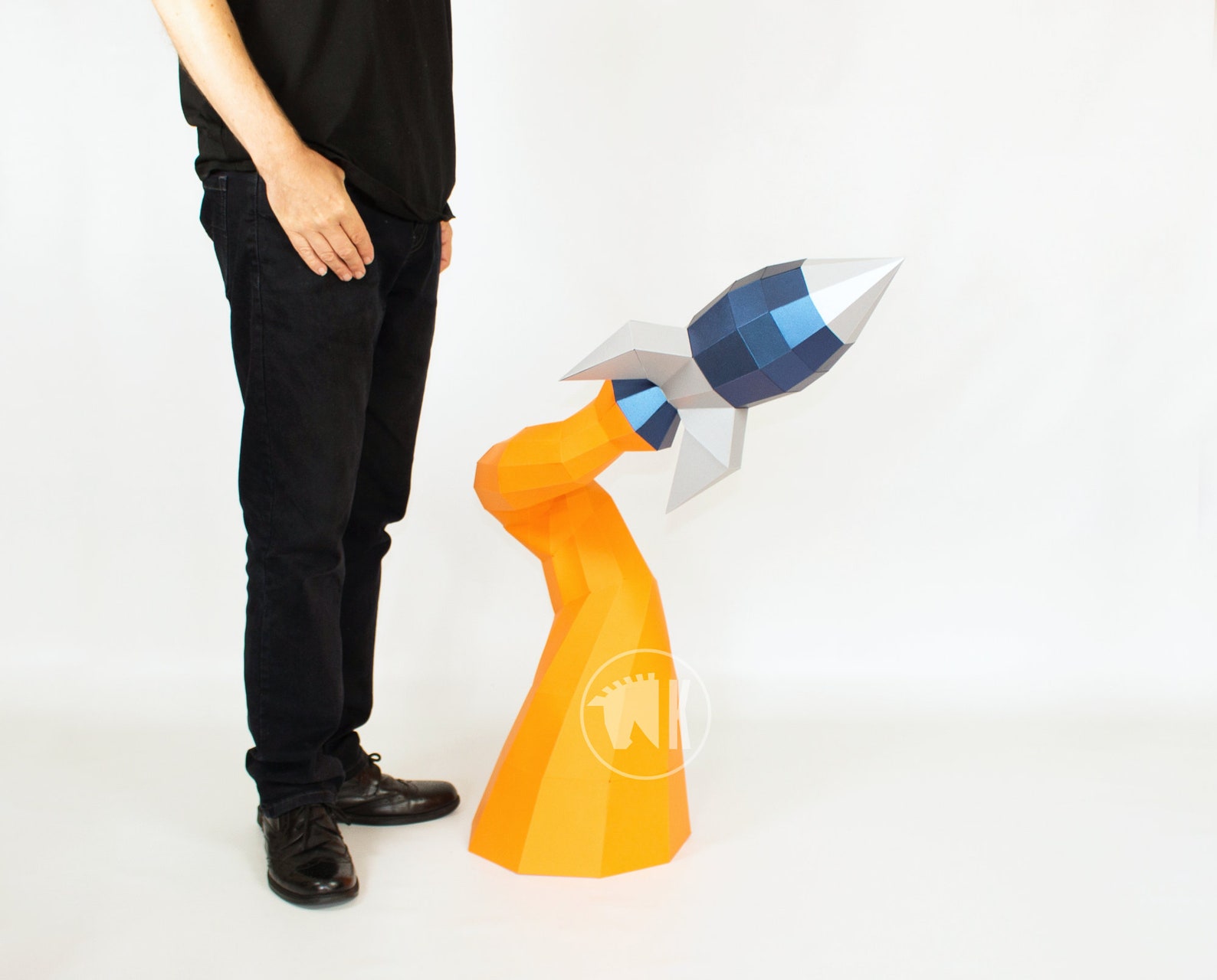 DIY Low Poly Papercraft Rocket Template Low Poly Papercraft - Etsy