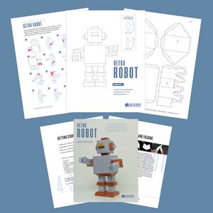 Robot Papercraft, DIY Robot Template, Robot Party Decor, Robot Birthday ...