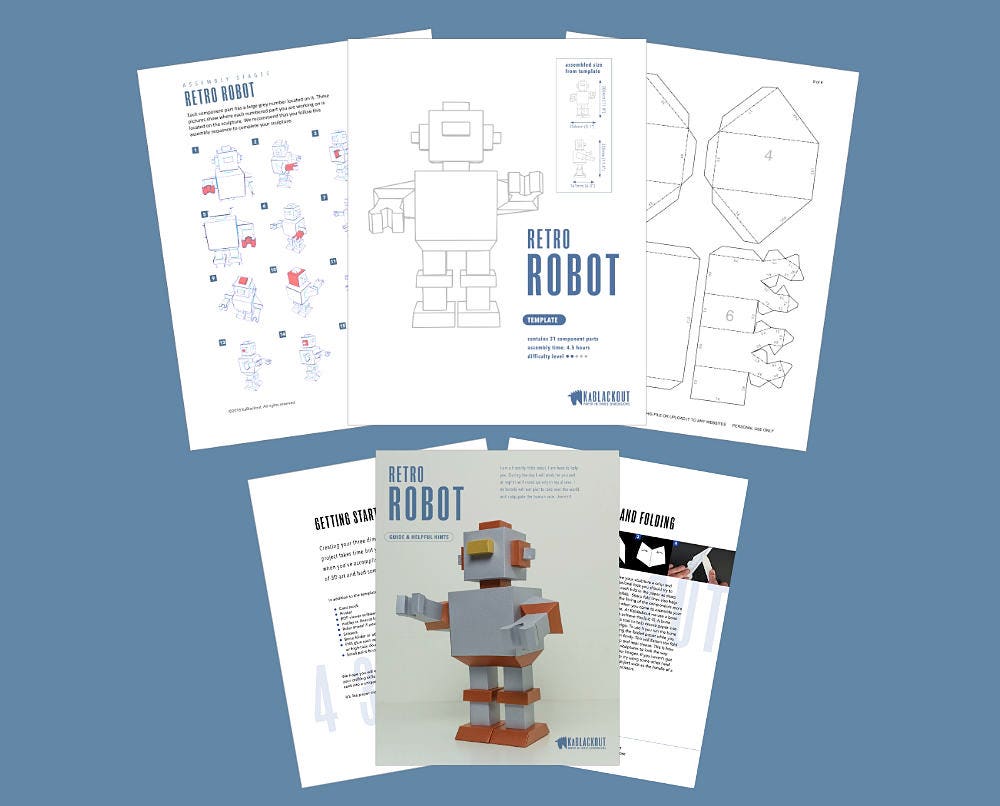 Robot Papercraft DIY Robot Template Robot Party Decor Robot | Etsy Canada