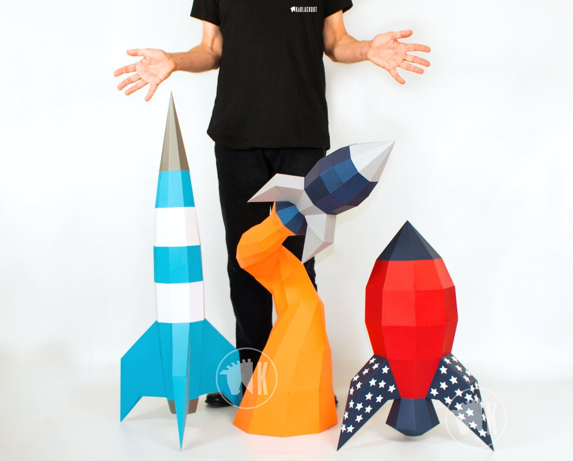 XL Papercraft Rocket Discount Offer, 3D Papercraft Rocket Templates ...