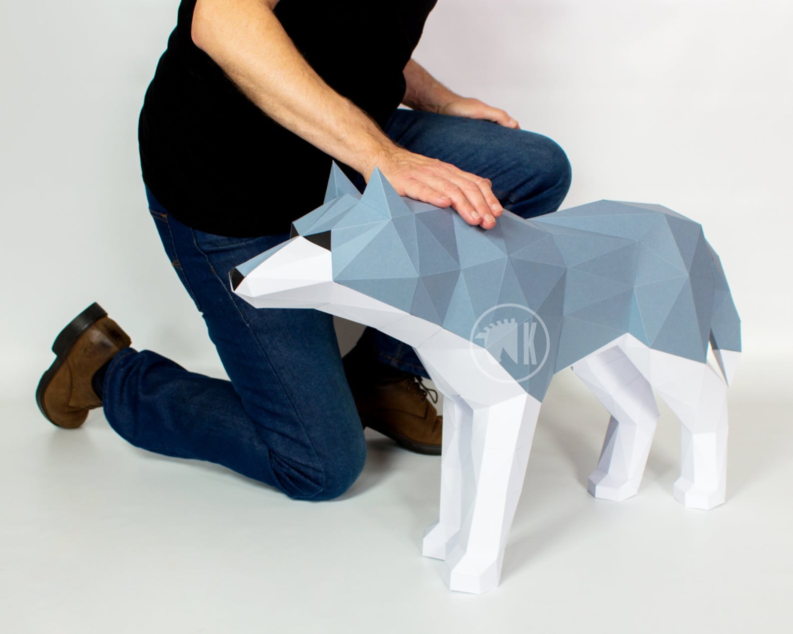 Wolf Papercraft Template DIY Wolf Pattern Low Poly Wolf - Etsy