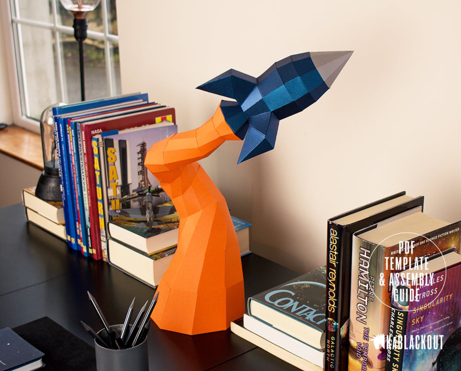 Low Poly Papercraft Rocket Paper Rocket Desk Decor Paper - Etsy UK