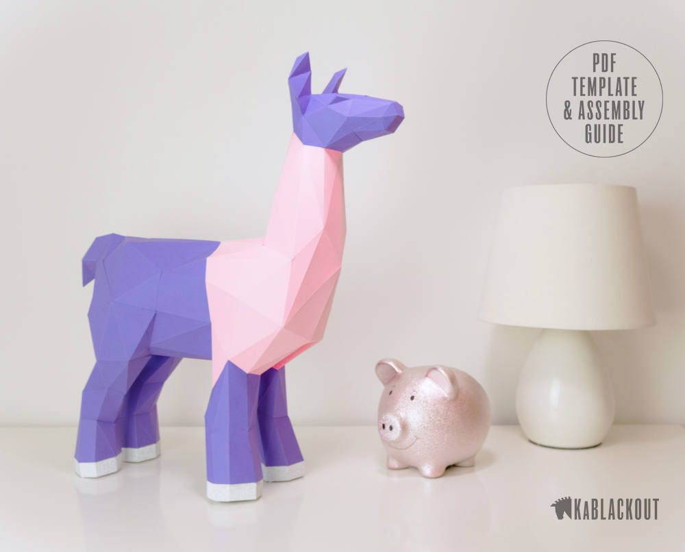 Llama Template Llama Papercraft Pattern DIY Low Poly | Etsy UK