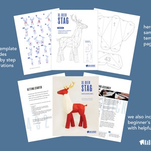 Deer Papercraft Bundle, Papercraft Deer Templates, Papercraft 3D, Low ...