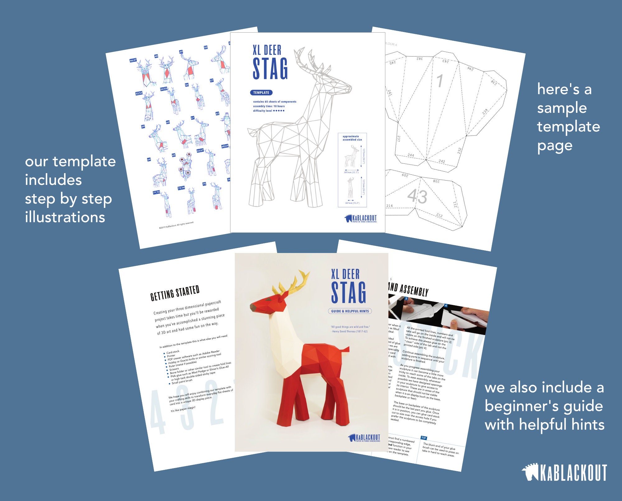 Deer Papercraft Bundle Papercraft Deer Templates Papercraft | Etsy Canada