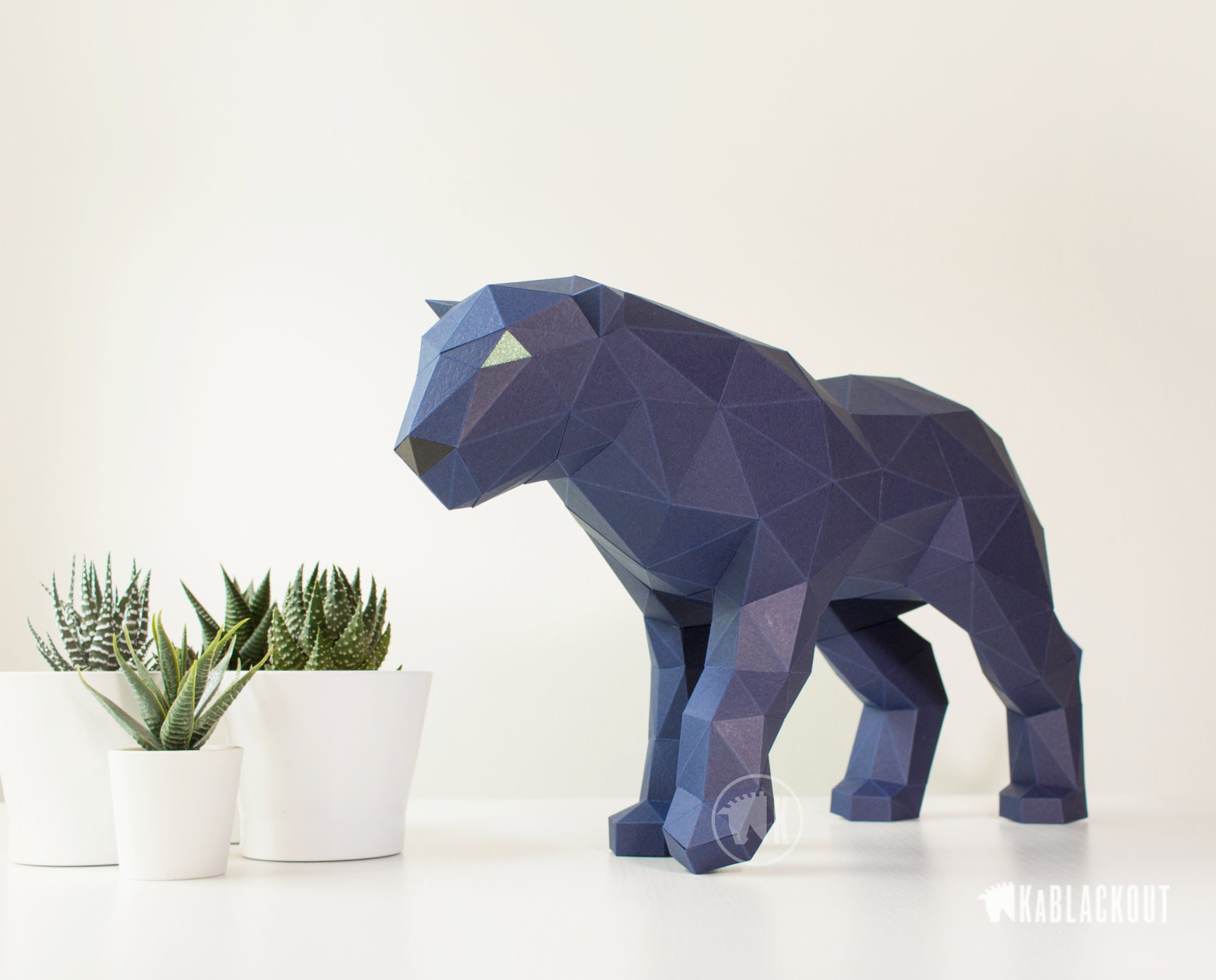 Panther Papercraft Template Papercraft Panther Polygonal | Etsy