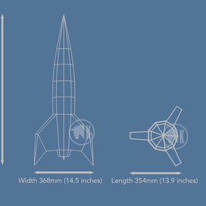 Rocket Template, DIY Printable PDF Rocket Template, Make Your Own ...