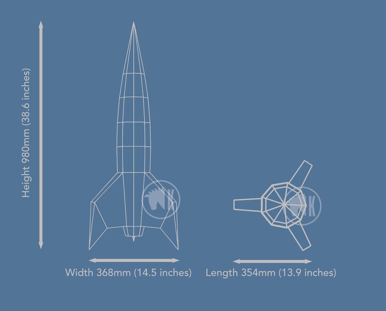 Rocket Template, DIY Printable PDF Rocket Template, Make Your Own ...