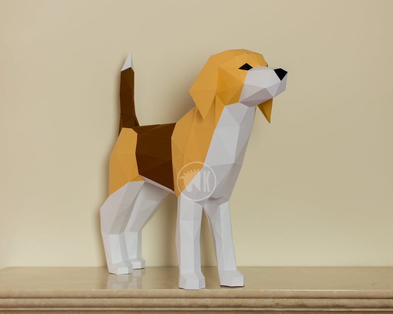 Beagle Papercraft Template Papercraft Dog DIY Beagle | Etsy