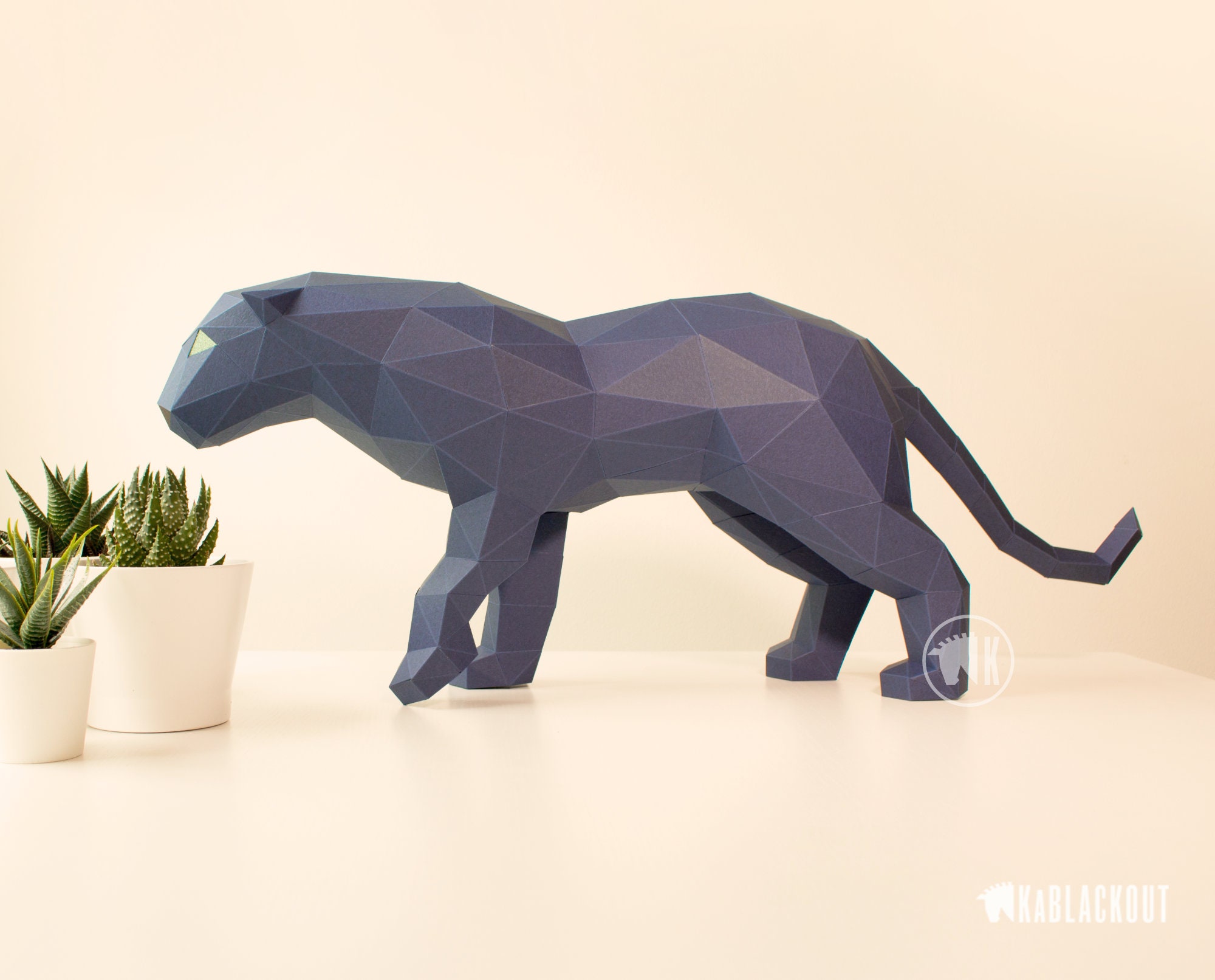 Panther Papercraft Template Papercraft Panther Polygonal | Etsy