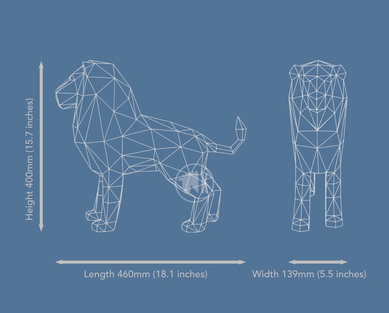 Lion Papercraft Template Papercraft Lion 3D Paper Lion - Etsy