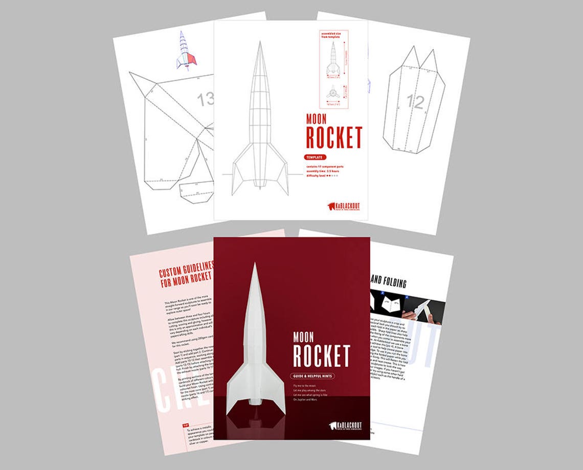 Papercraft Rocket Template, DIY Rocket, Low Poly Rocket, 3D Origami ...