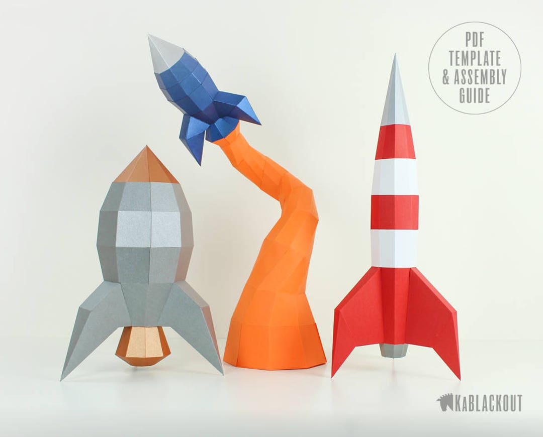 Rocket Papercraft Bundle Offer, Rocket Template Pack, DIY Paper Rocket ...