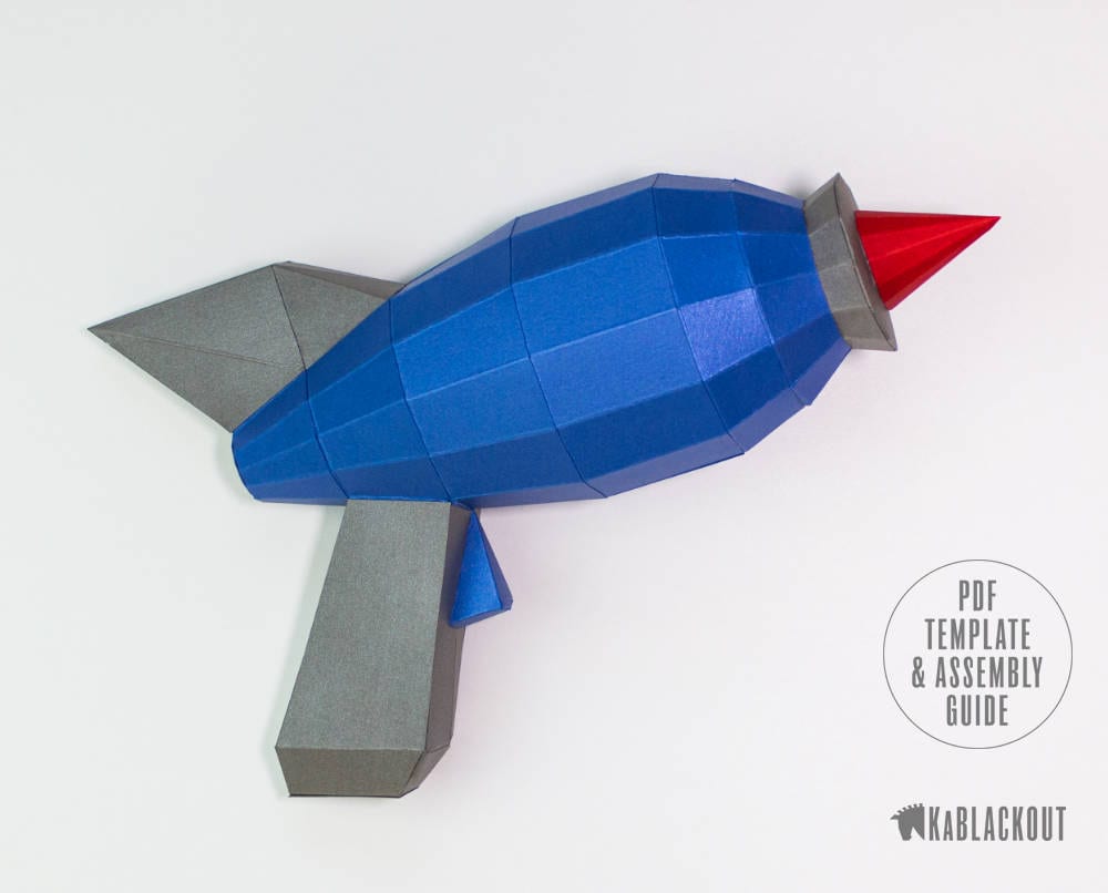 Raygun Papercraft Low Poly Retro Raygun Steampunk Raygun | Etsy