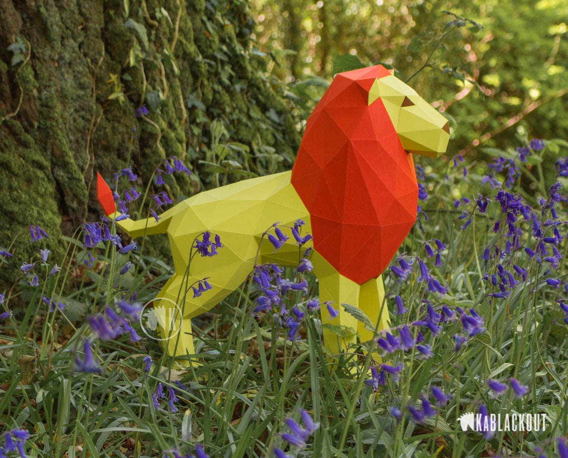 Lion Papercraft Template Papercraft Lion 3D Paper Lion - Etsy UK