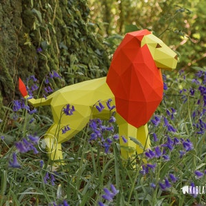 Lion Papercraft Template, Papercraft Lion, 3D Paper Lion, Polygonal ...